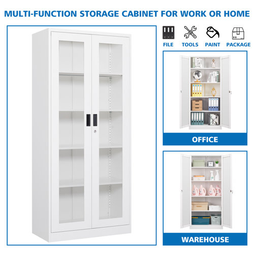 Inbox Zero Kizzi 31.5'' Wide 5 - Shelf Storage Cabinet | Wayfair